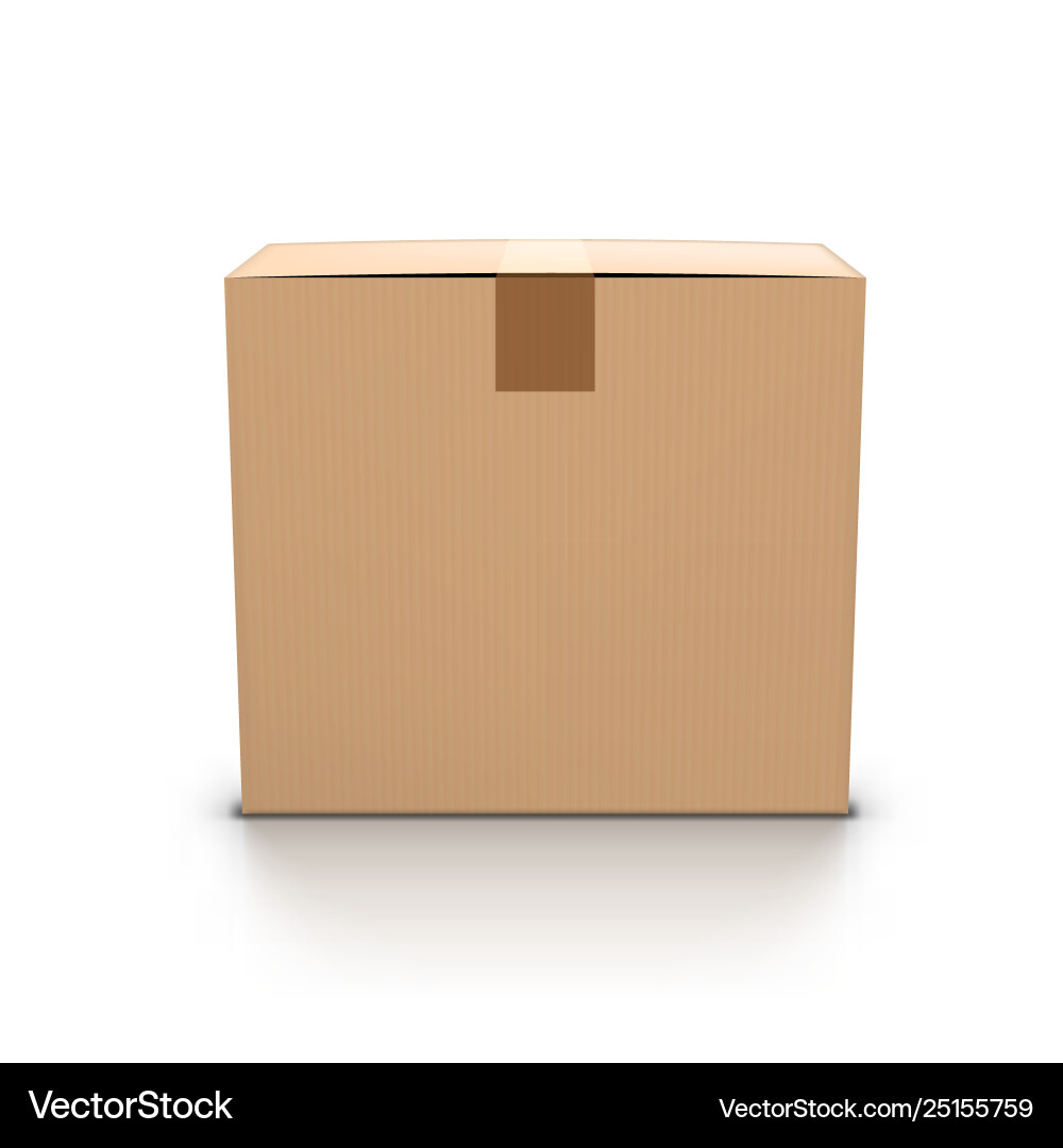 Craft cardboard mail box closed with sticky tape Vector Image