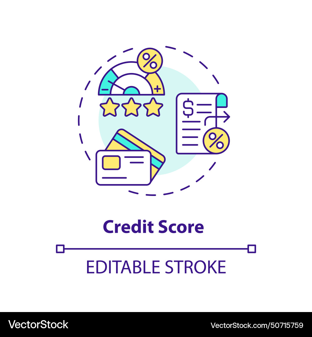 Credit score multi color concept icon Royalty Free Vector