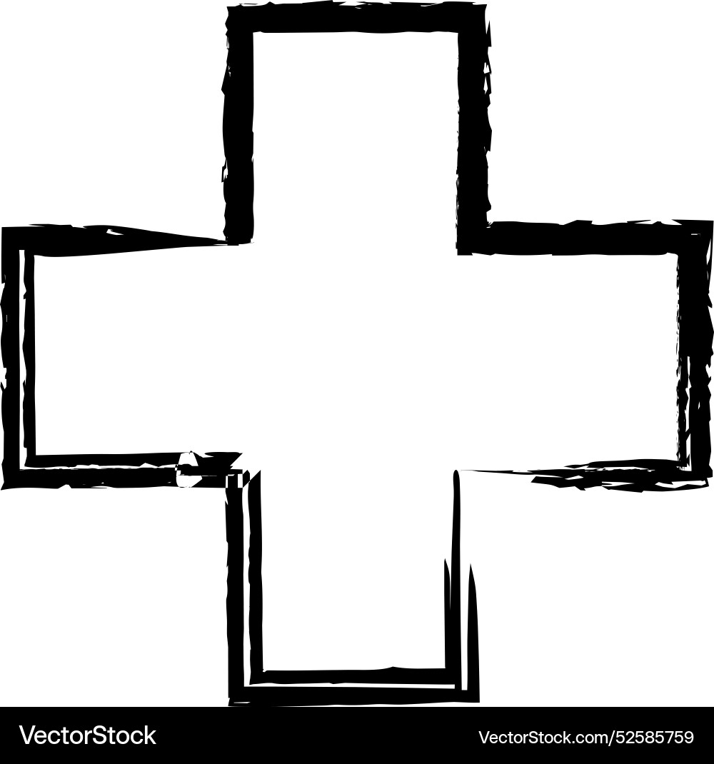 Cross texture symbol element plus sign outline Vector Image