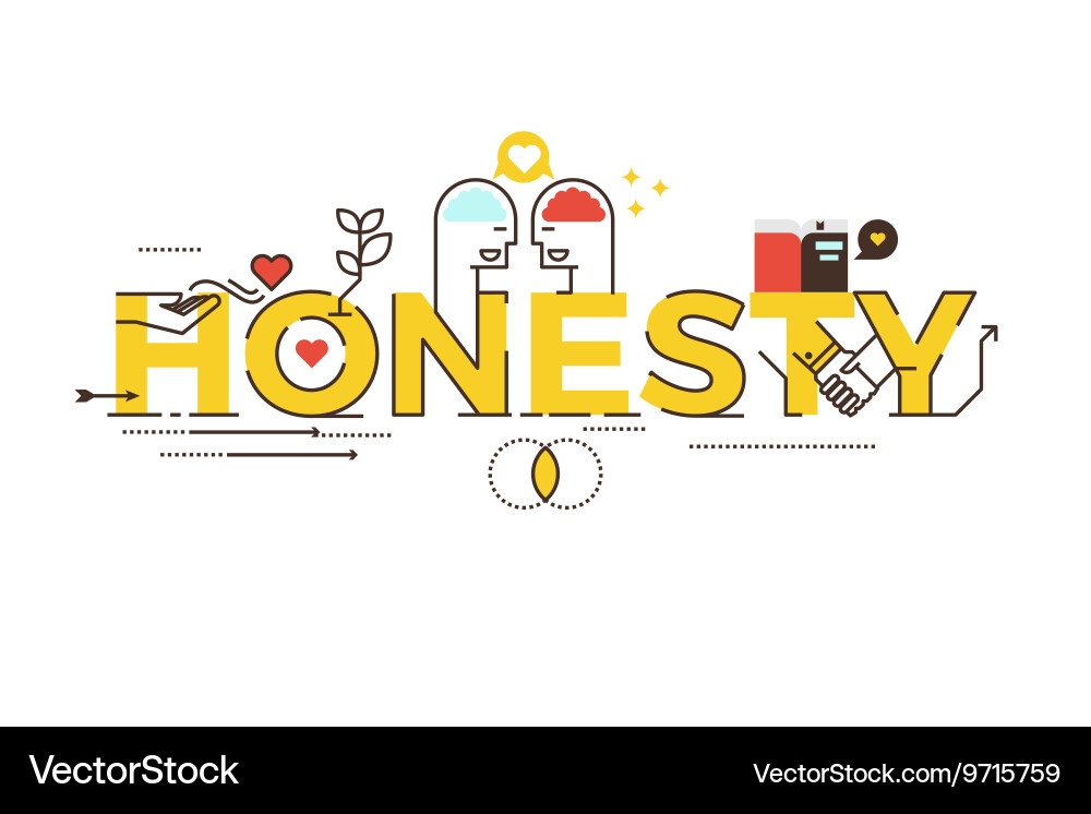 Honesty word lettering Royalty Free Vector Image