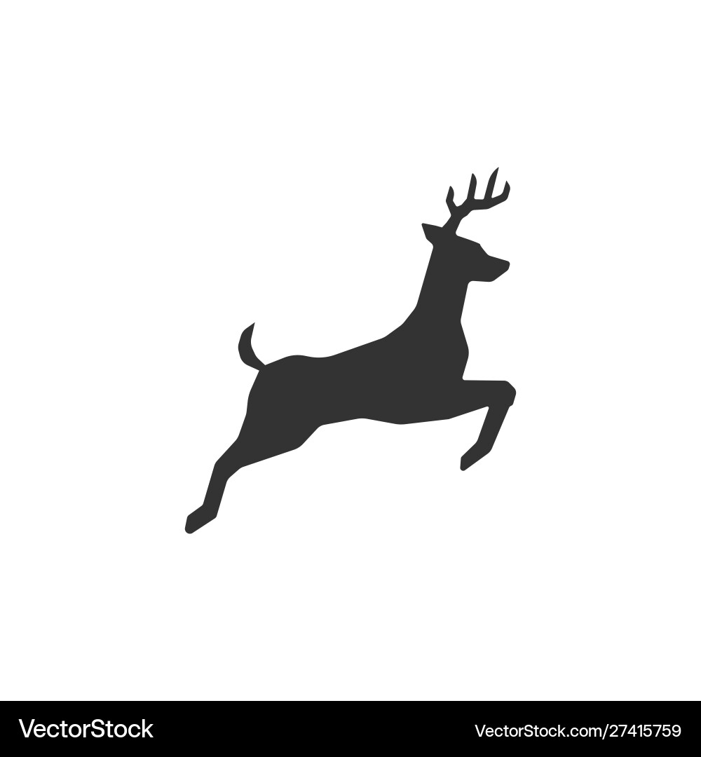 Jumping deer sign Royalty Free Vector Image - VectorStock