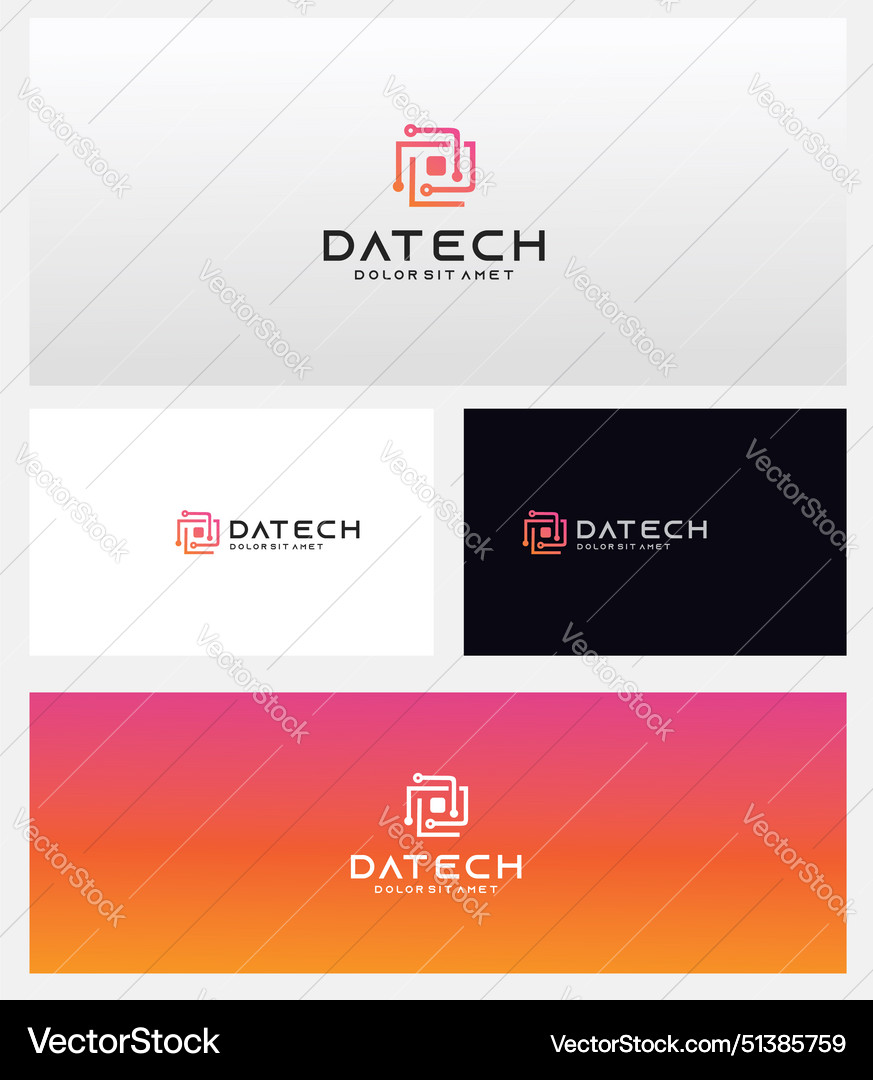 Letter d tech logo design technology digital icon Vector Image