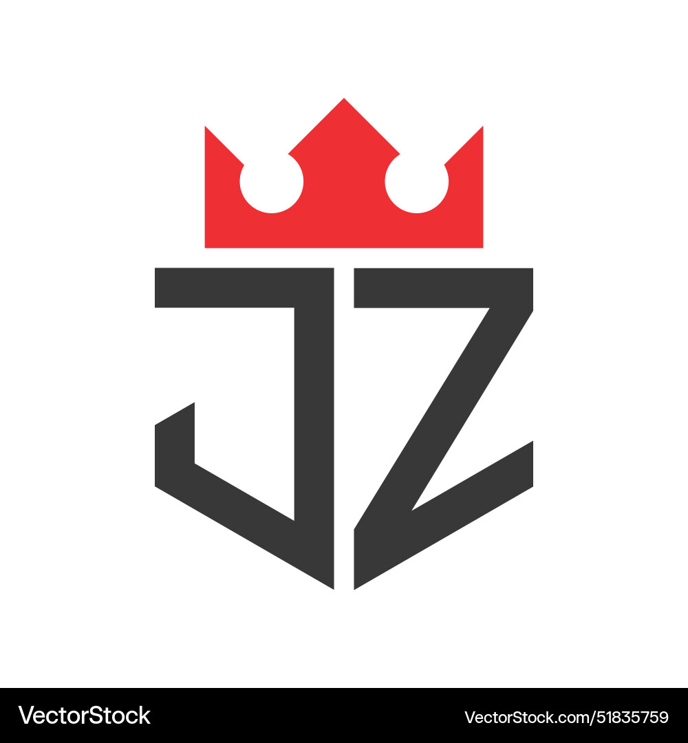 Letter jz crown logo Royalty Free Vector Image