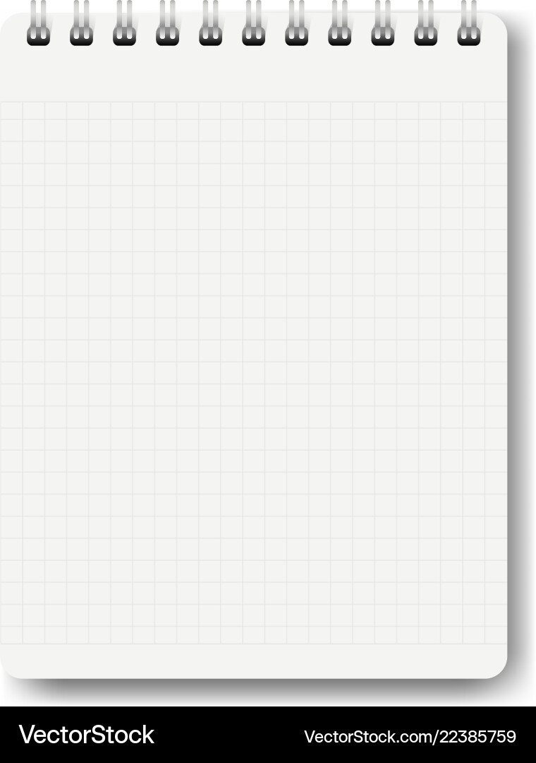 Notebook isolated white background Royalty Free Vector Image