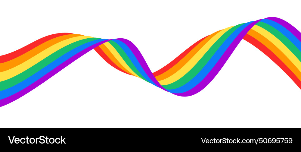 Rainbow wavy ribbon design element lgbtq pride Vector Image