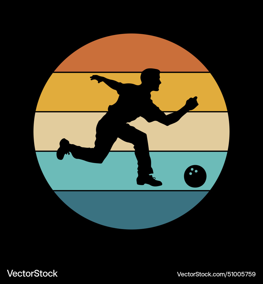Vintage retro bowler Royalty Free Vector Image
