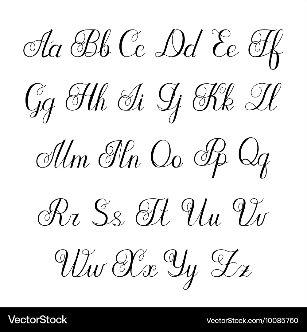 Calligraphic Letter Set Royalty Free Vector Image