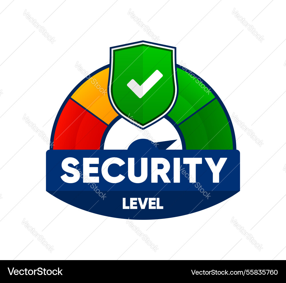 Certified level logo badge with shield shape Vector Image