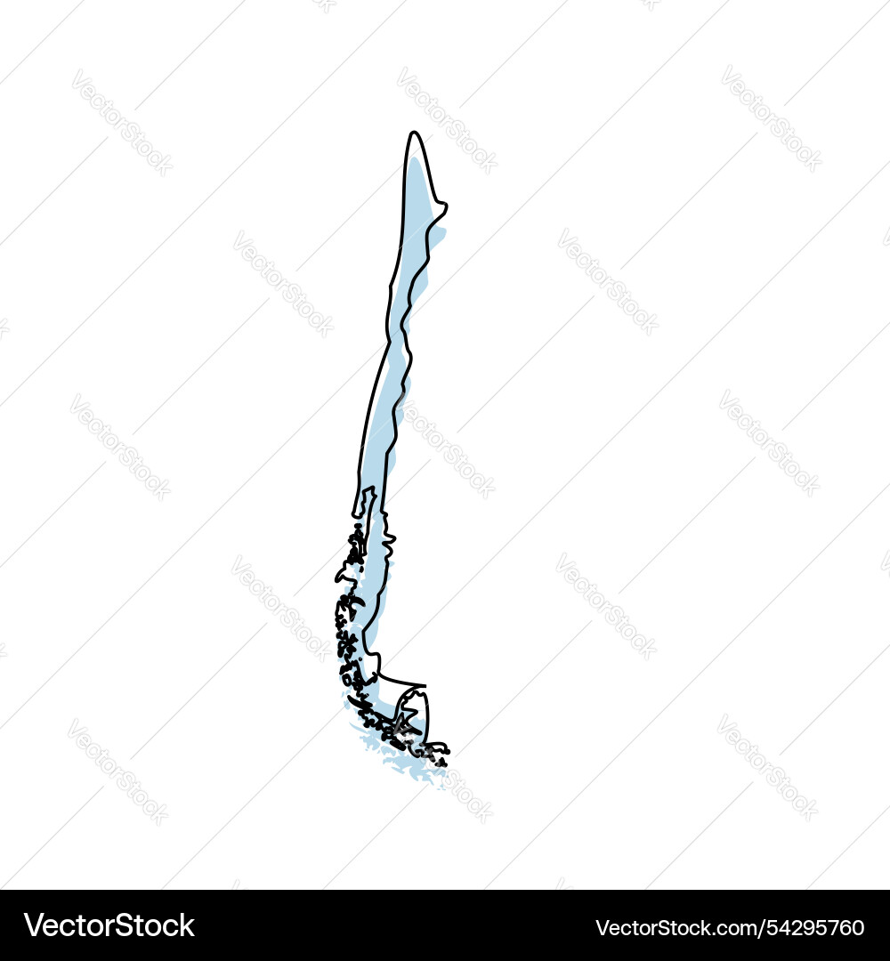 Chile map with body and outline isolated Vector Image