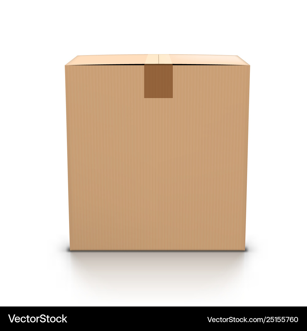 Closed Cardboard Box with Tape Royalty Free Vector Image