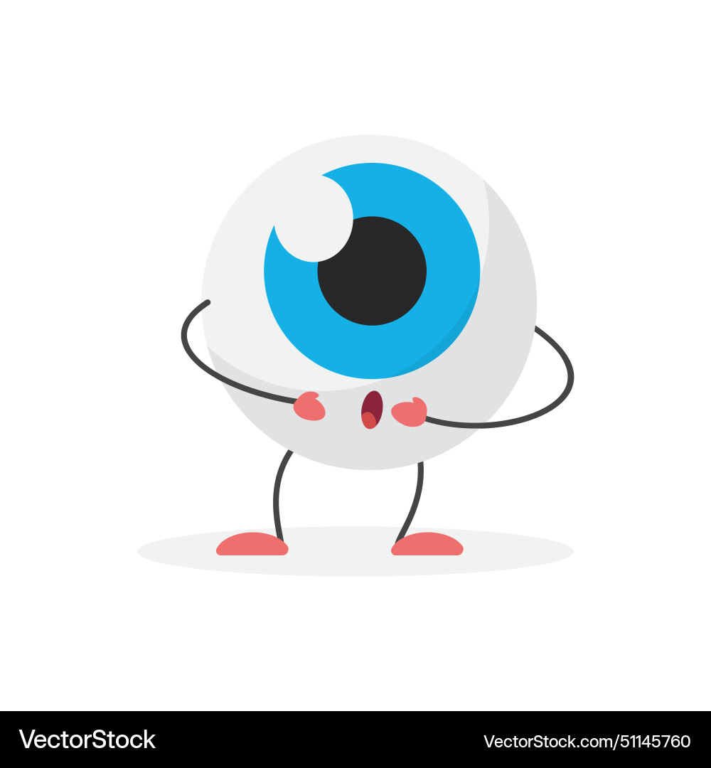 Comic funny eyeball character with expression Vector Image