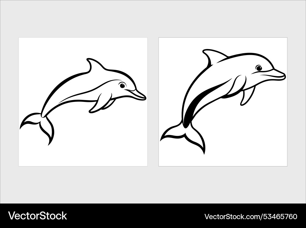 Dolphin jumping Royalty Free Vector Image - VectorStock