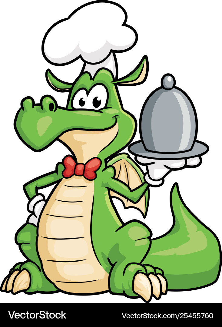 Dragon Chef Cartoon Royalty Free Vector Image - VectorStock