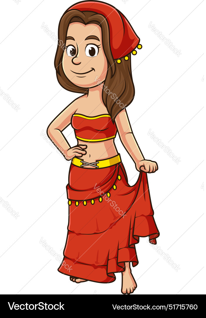 Female belly dancer character cartoon Royalty Free Vector