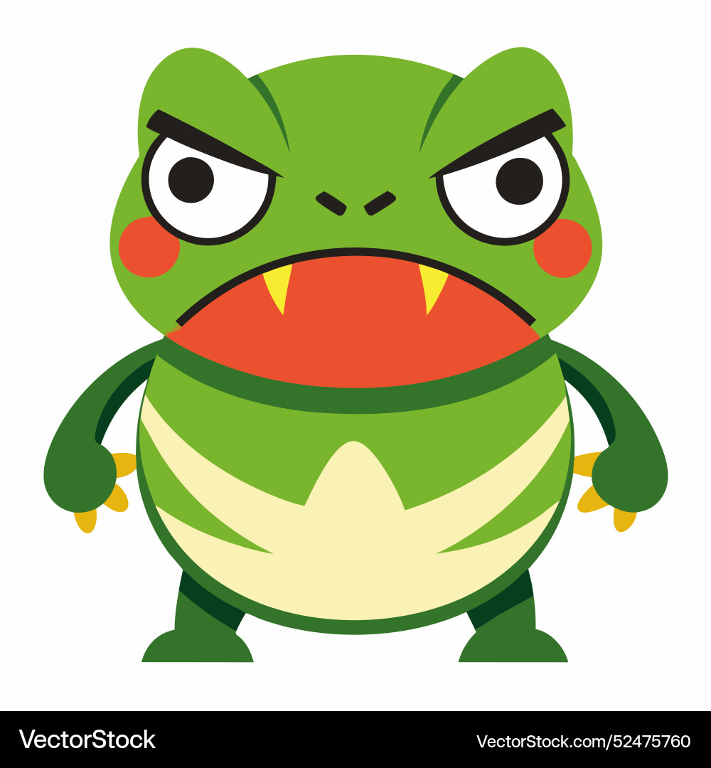 Frog angry kawaii Royalty Free Vector Image - VectorStock