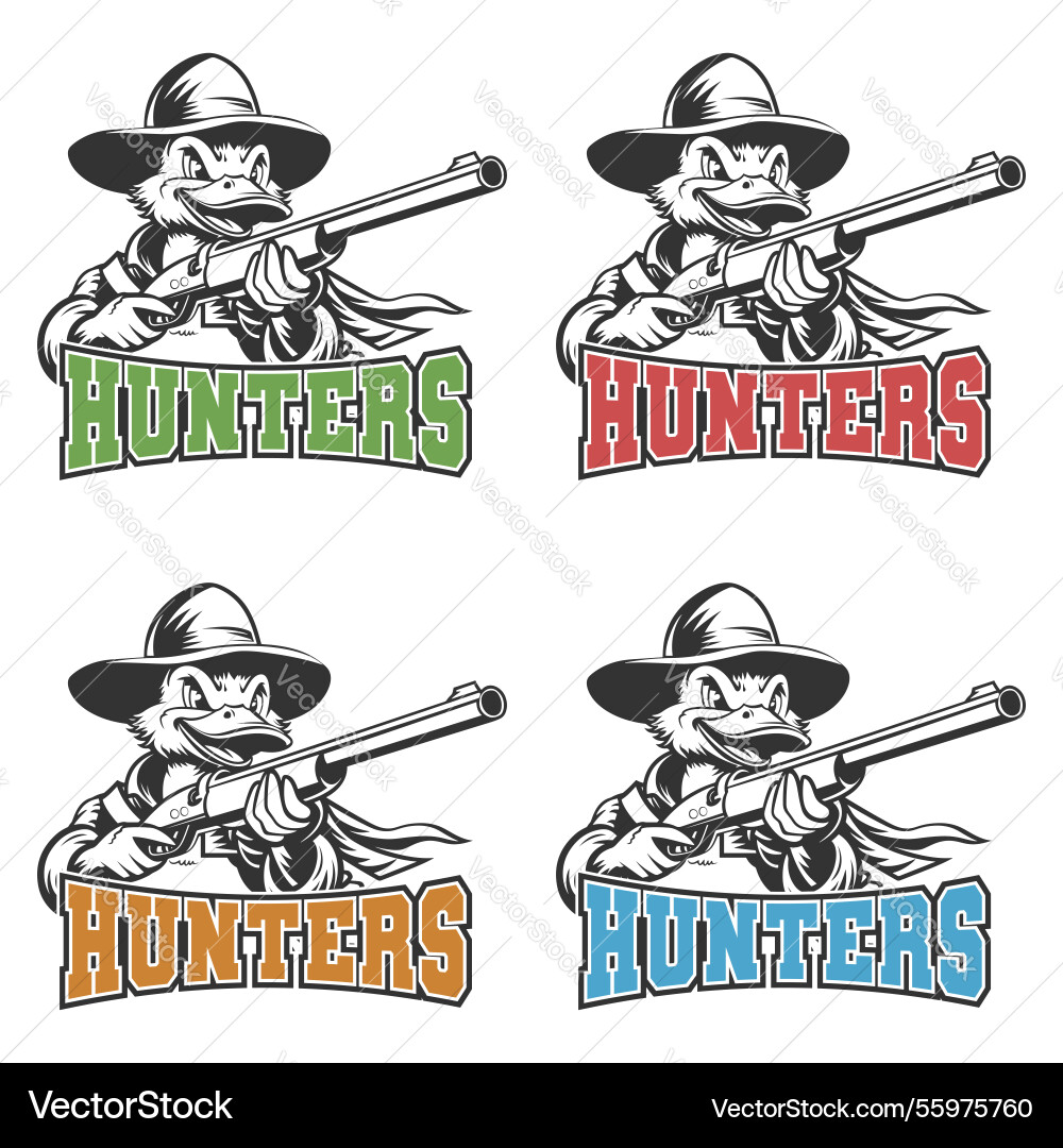 Hunters clip art design Royalty Free Vector Image