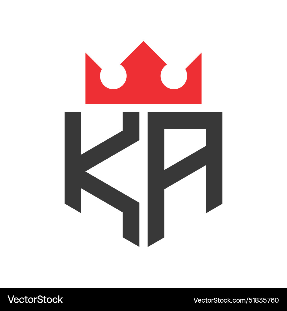 Letter ka crown logo Royalty Free Vector Image