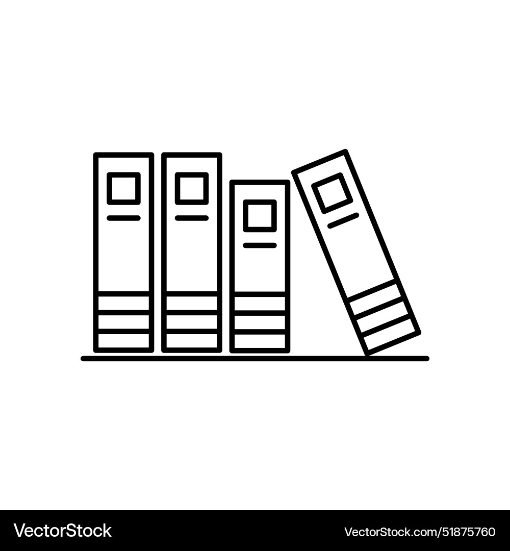 Library icon outline flat Royalty Free Vector Image