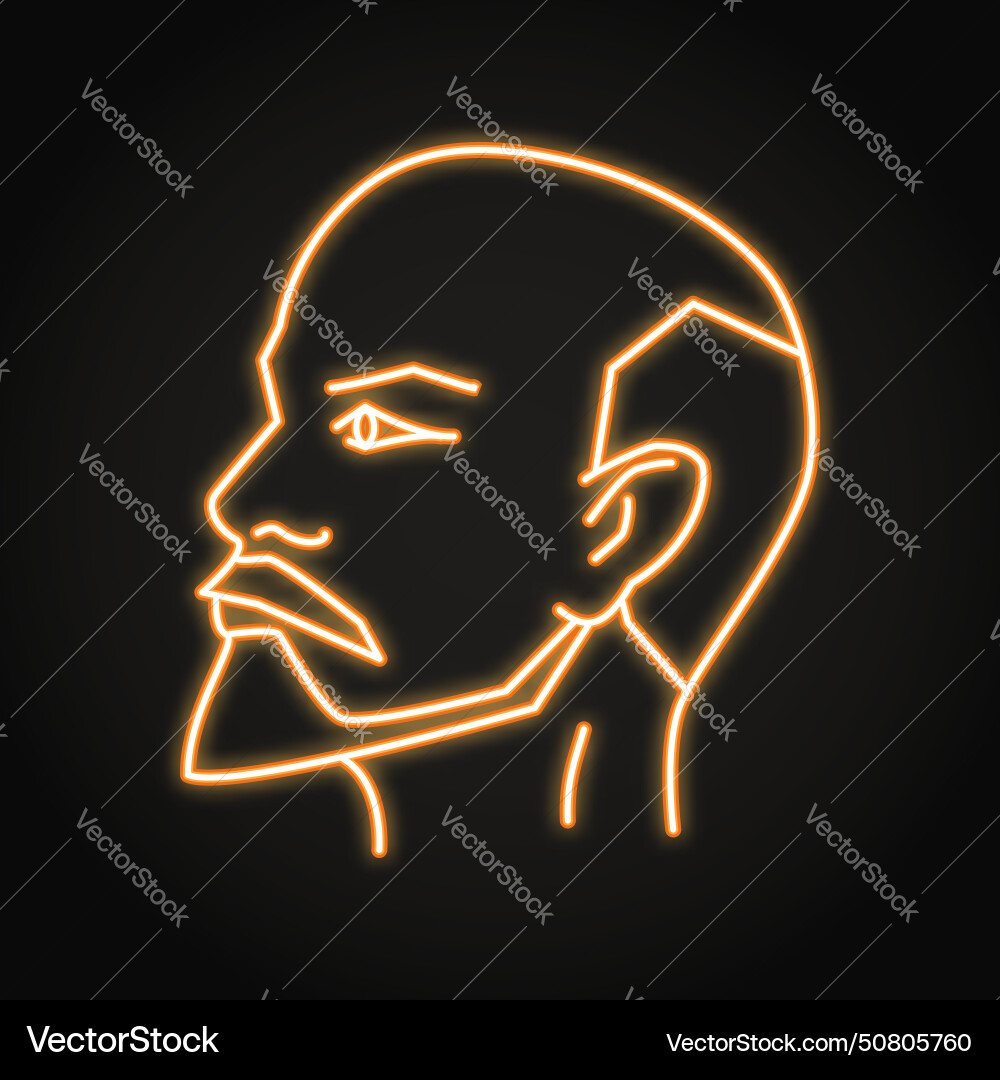 Soviet leader vladimir lenin neon icon Royalty Free Vector