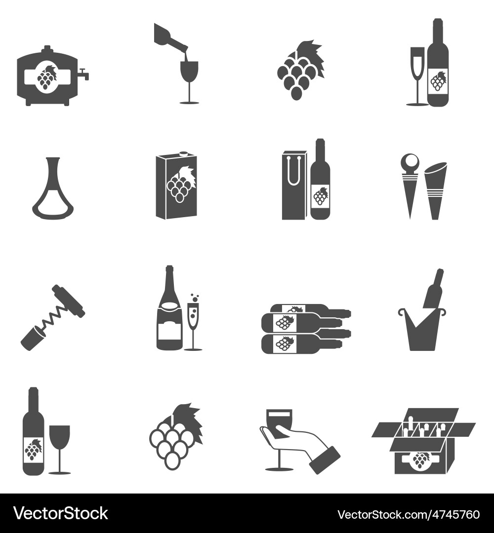 Wine icon set Royalty Free Vector Image - VectorStock