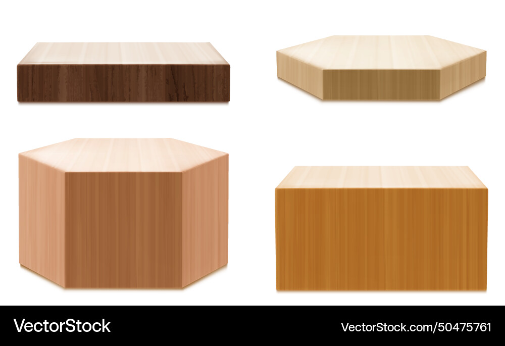 3d set of wooden platforms Royalty Free Vector Image