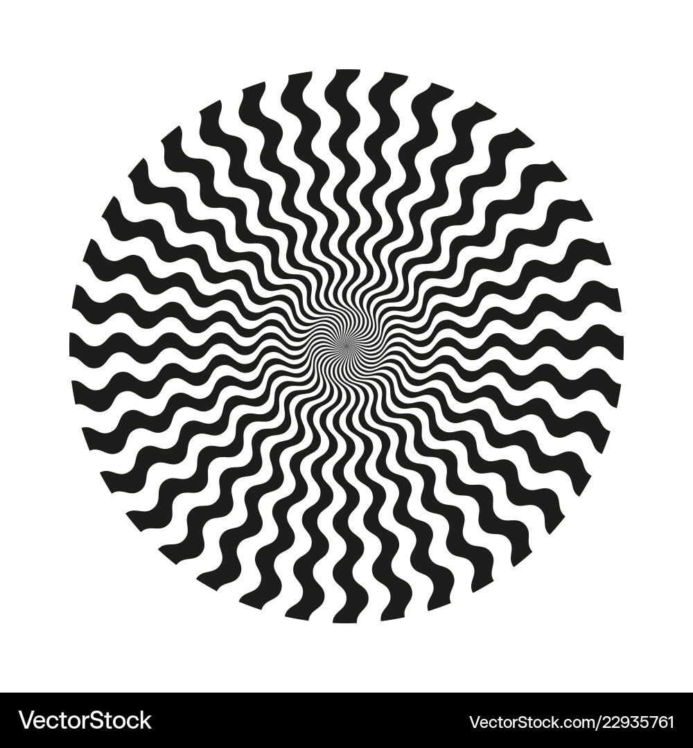 Abstract circular wavy line pattern Royalty Free Vector