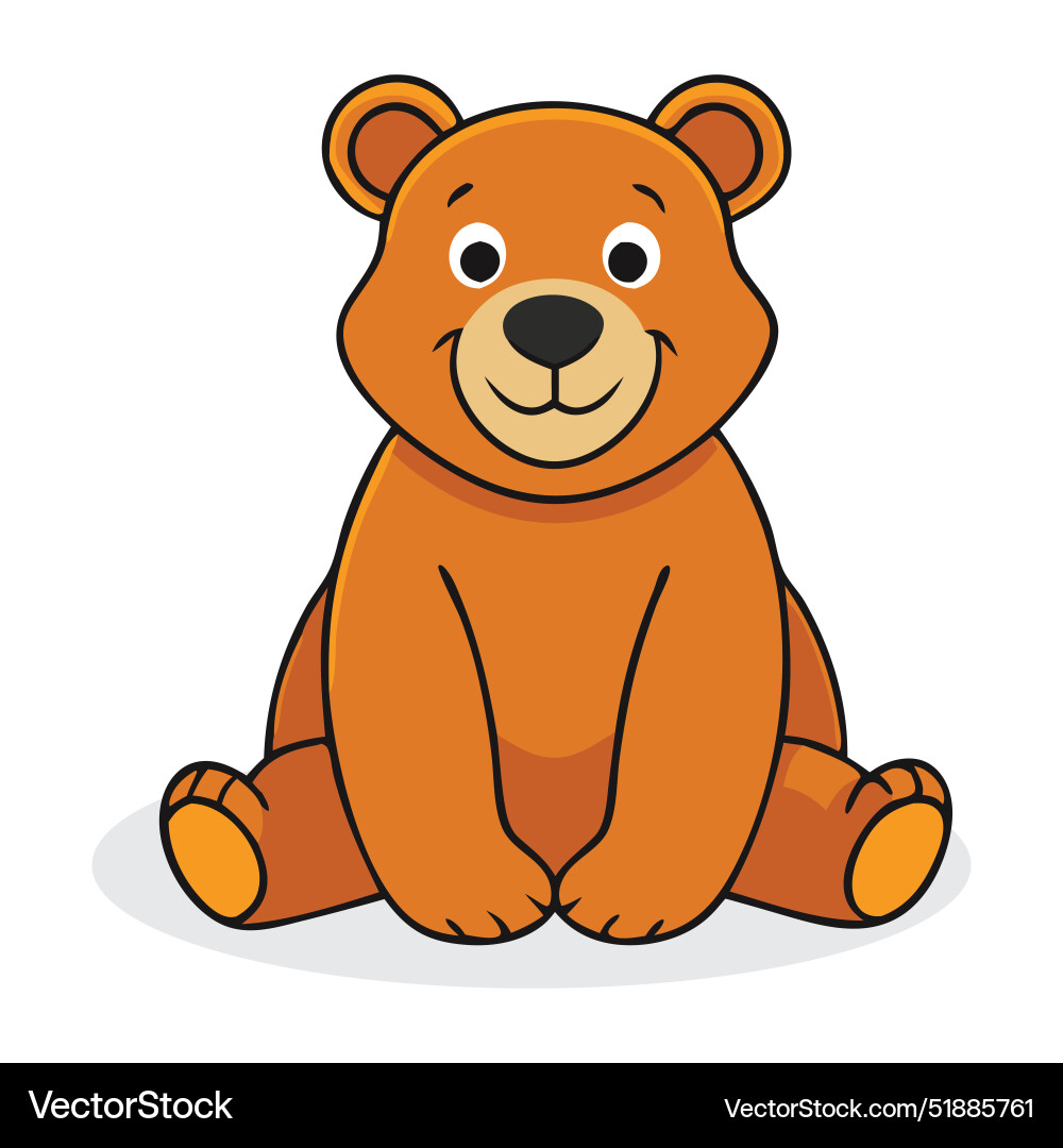 Bear animal cartoons isolated flat Royalty Free Vector Image