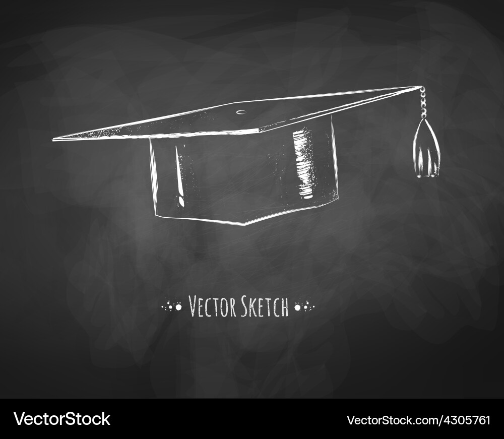 Chalkboard Graduation Cap Royalty Free Vector Image