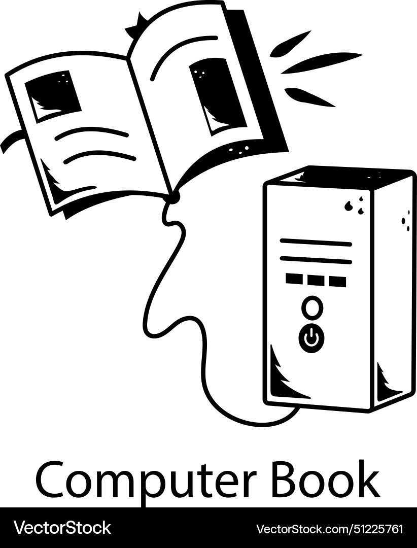 Computer book Royalty Free Vector Image - VectorStock
