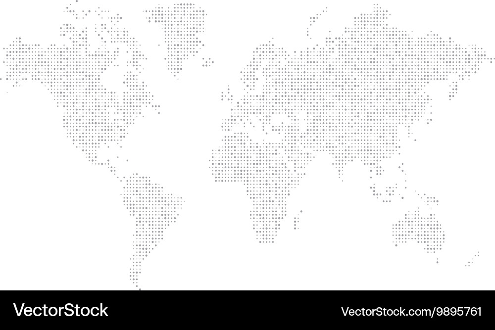 Dotted world map Royalty Free Vector Image - VectorStock