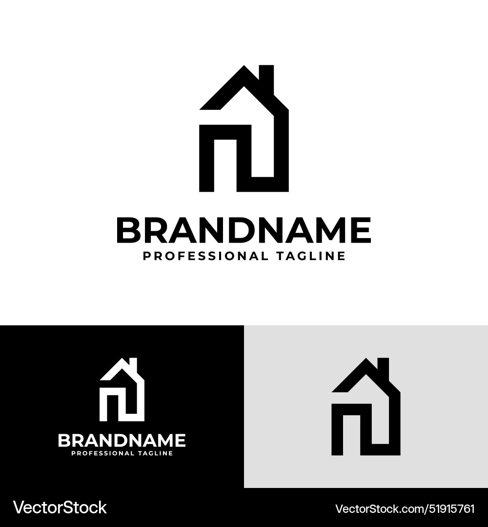 Letter n home logo suitable for interior design Vector Image