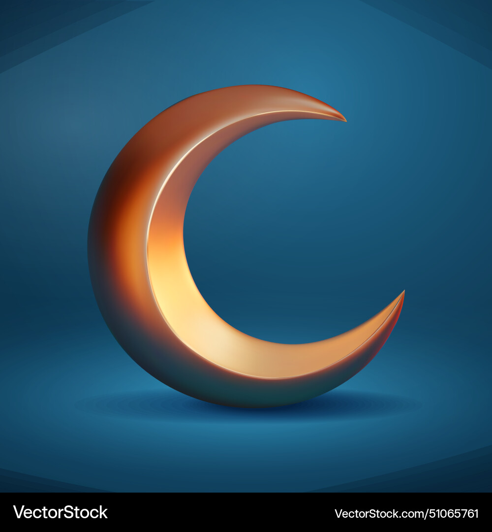 Metallic crescent moon Royalty Free Vector Image