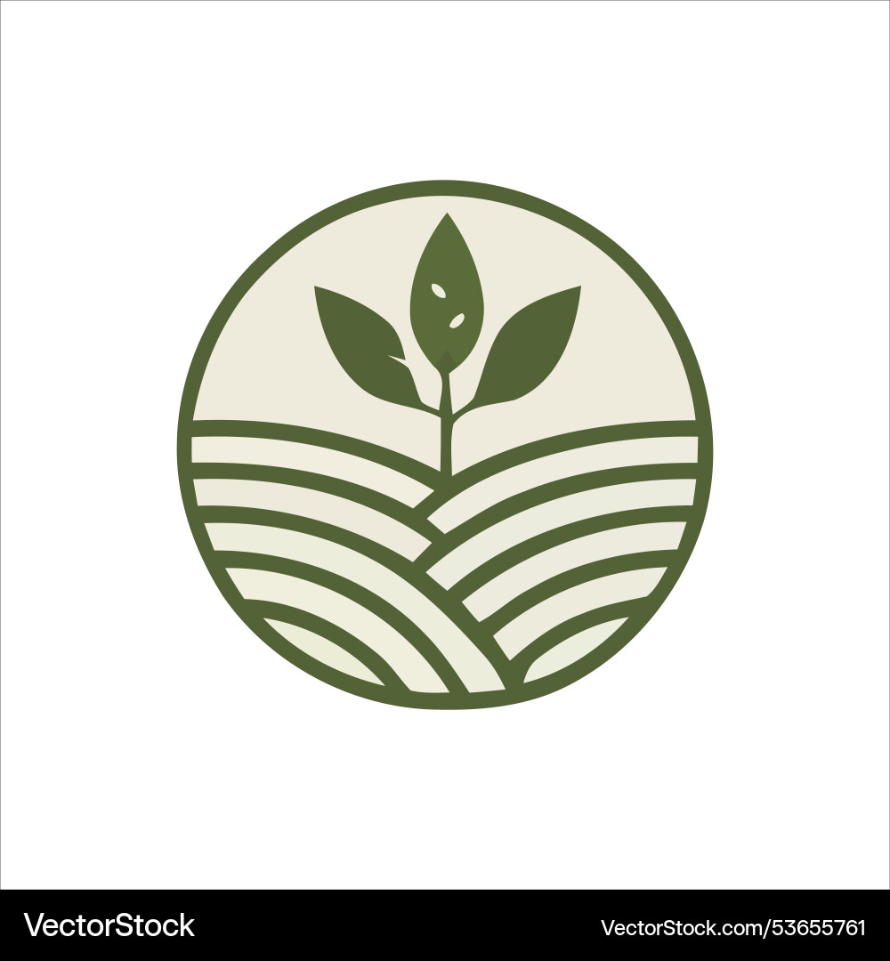 Modern farm logo with a focus on sustainability Vector Image