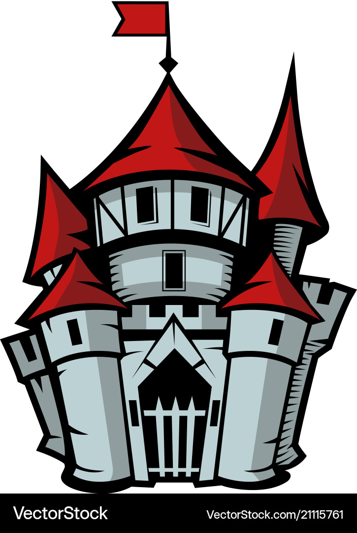 Alte mittelalterliche Burg im Cartoon-Stil Vektorbild