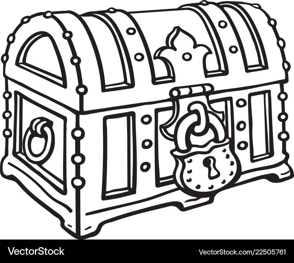 Pirate Treasure Chest Sketch Royalty Free Vector Image