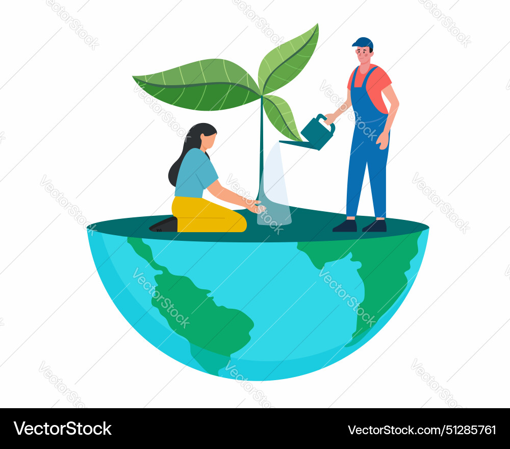 Preserving and saving nature on earth Royalty Free Vector