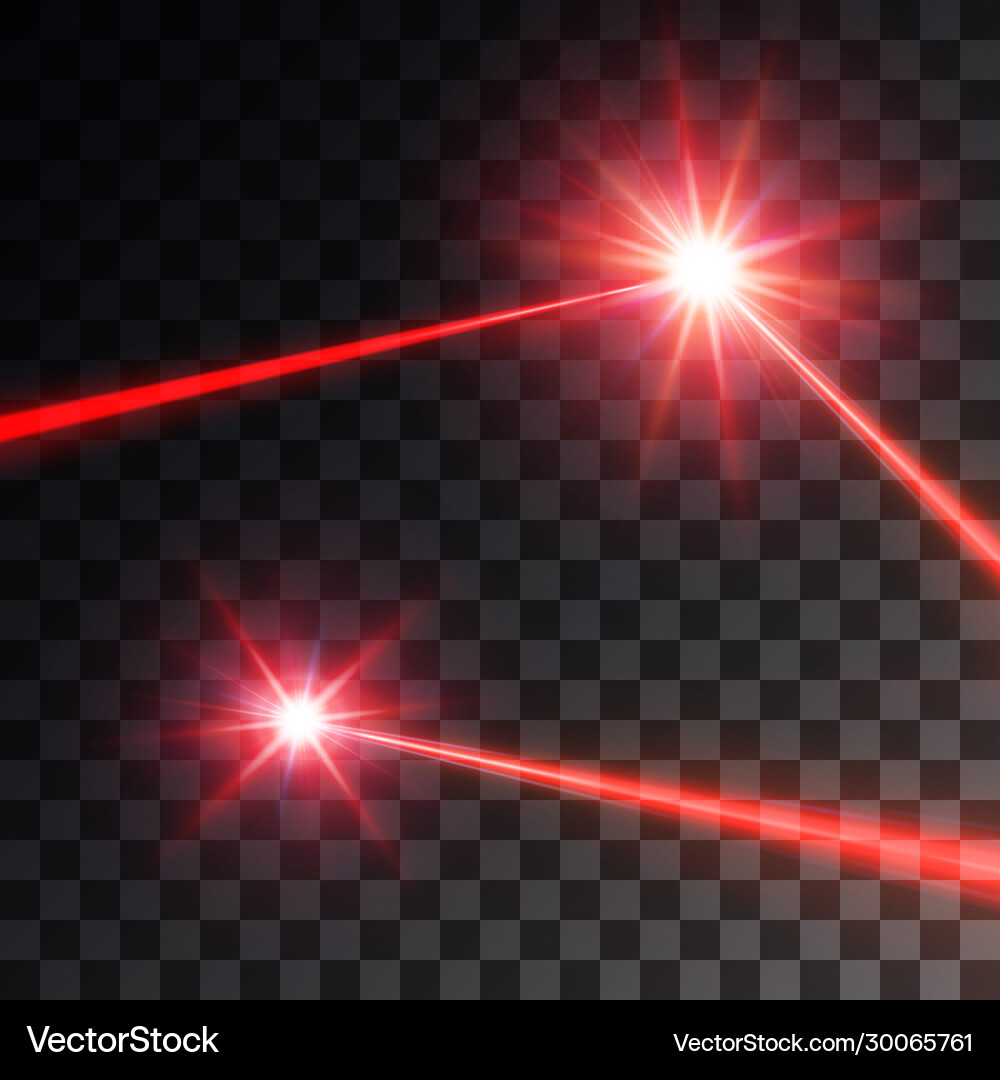 Red laser beam set Royalty Free Vector Image - VectorStock