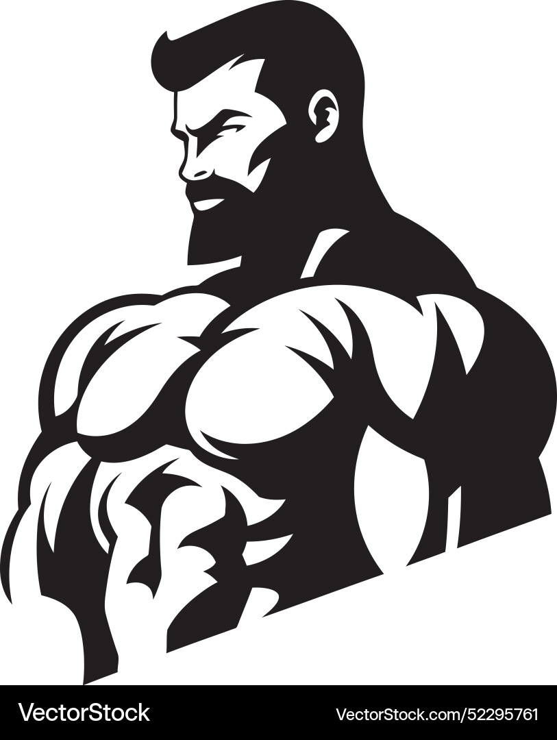 Sculpted silhouette dynamic muscle iron bold ve Vector Image