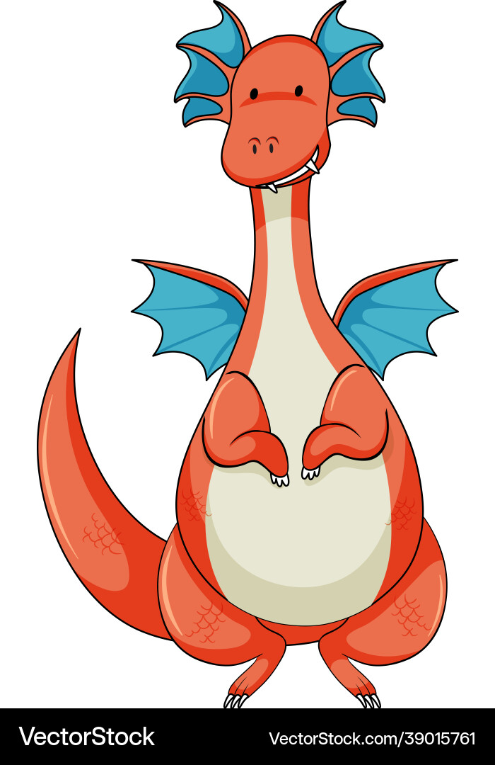 Simple cartoon character dragon isolated Vector Image