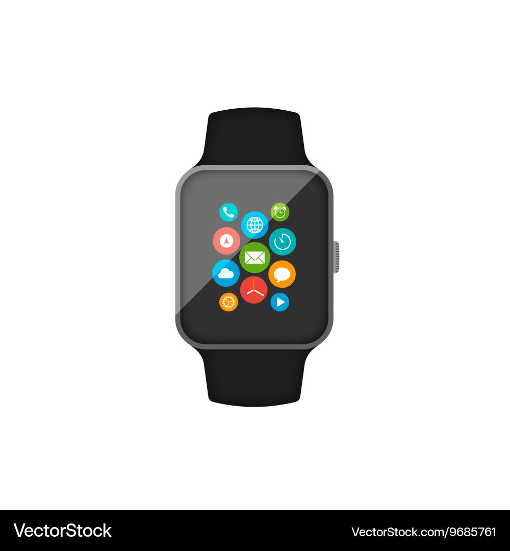 Smart watch flat design Royalty Free Vector Image