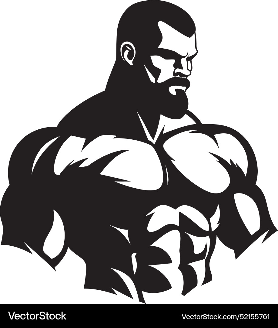 Strength in shadows bodybuilder silhouettemuscle Vector Image