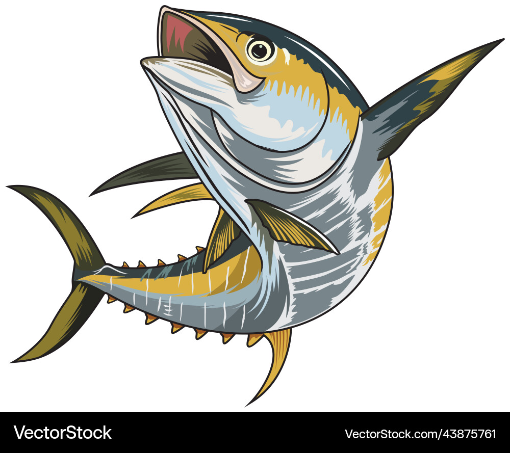 Tuna Fishing Template - Bold Graphic Royalty Free Vector