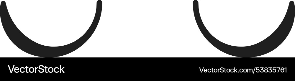 Two black curved shapes are positioned close Vector Image