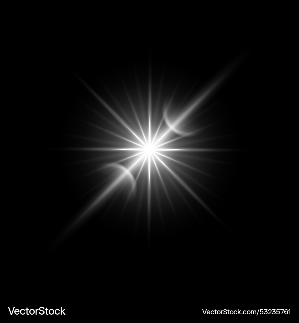 White glow effect realistic glare light rays Vector Image