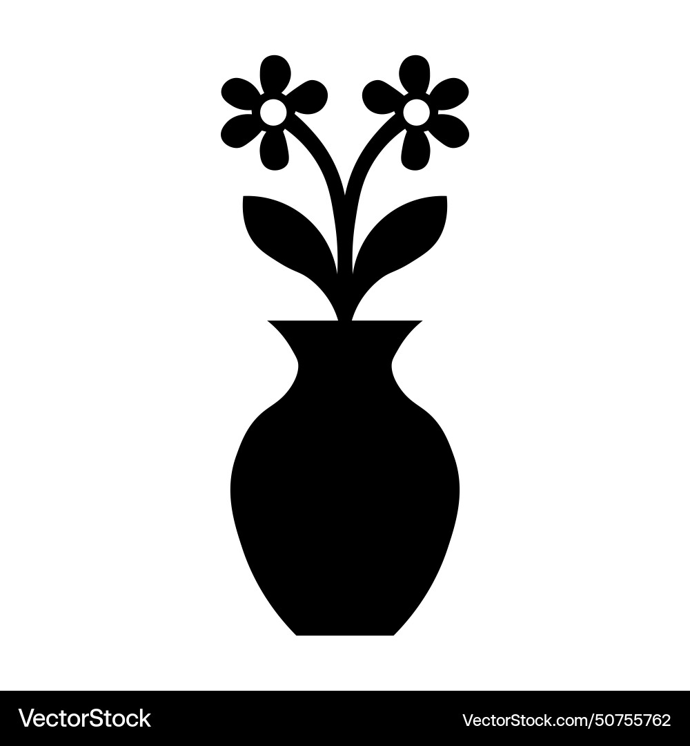 Black vase icon on white background Royalty Free Vector