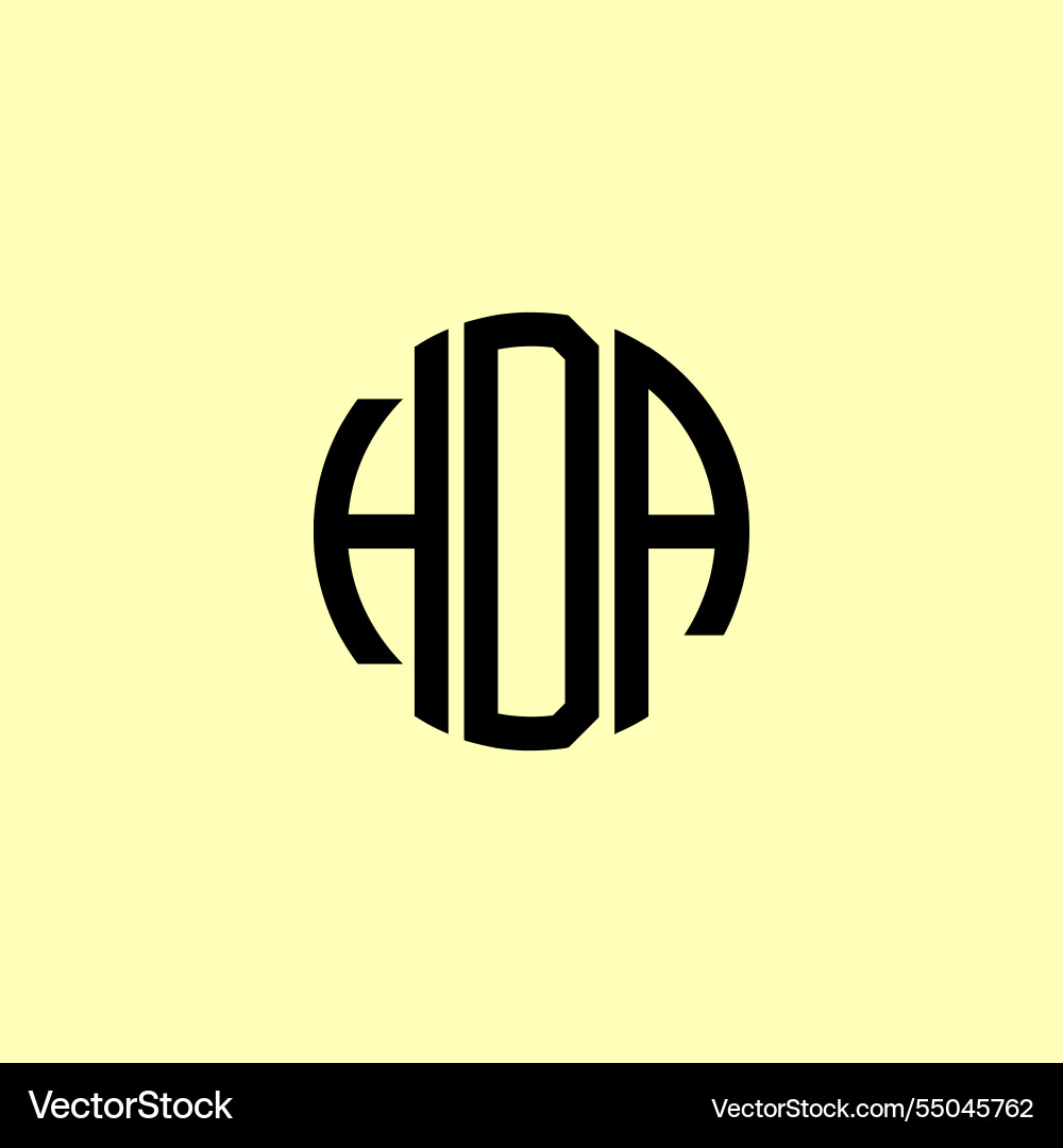 Creative rounded initial letters hda logo Vector Image