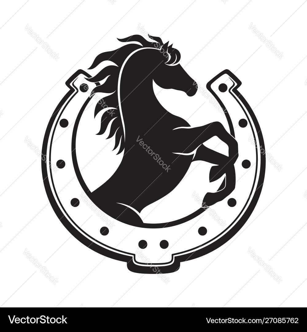 Horse and horseshoe sign Royalty Free Vector Image