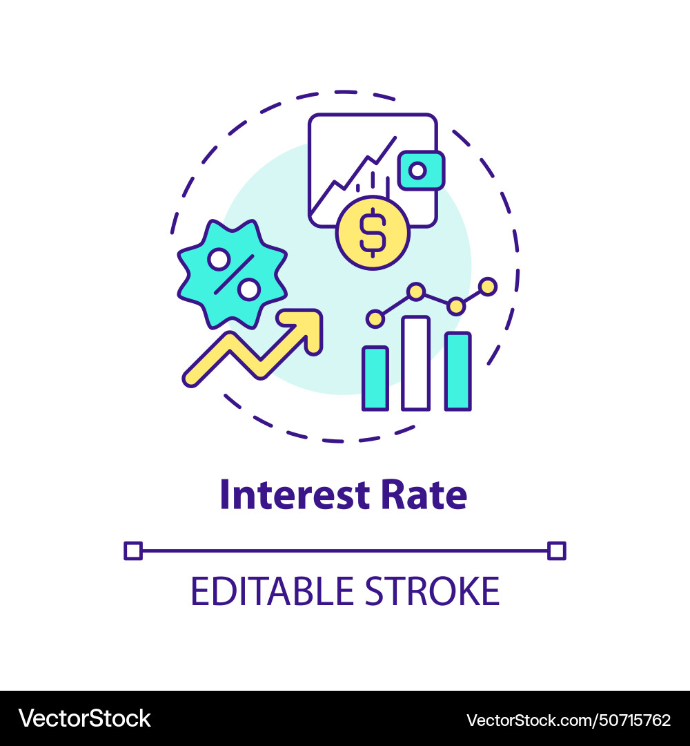 Interest rate multi color concept icon Royalty Free Vector