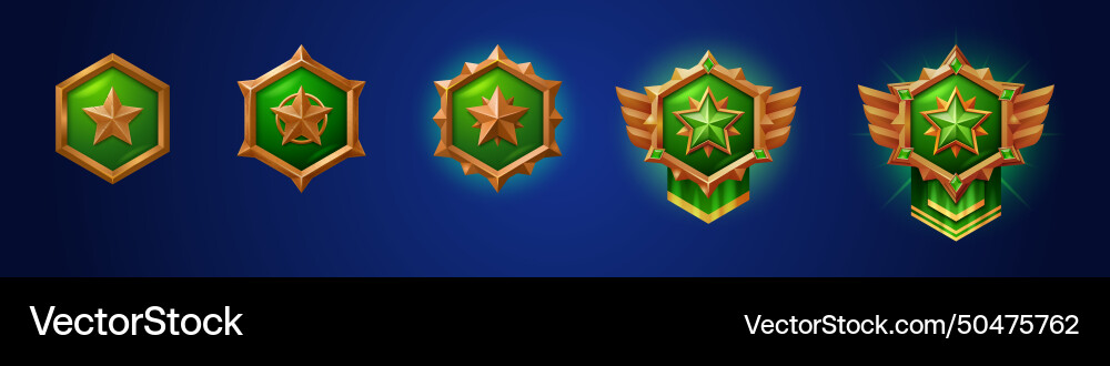 Military game rank buttons set Royalty Free Vector Image