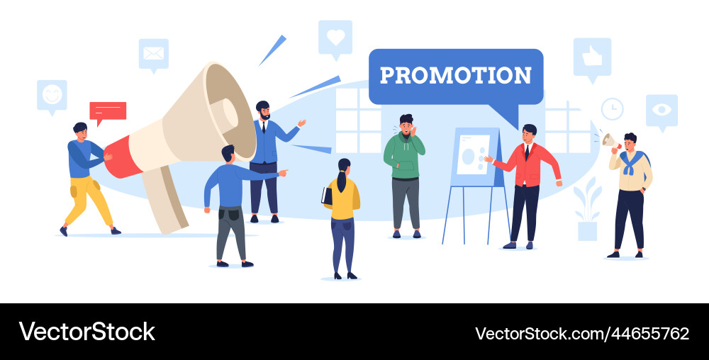 Promotion loudspeaker concept people Royalty Free Vector